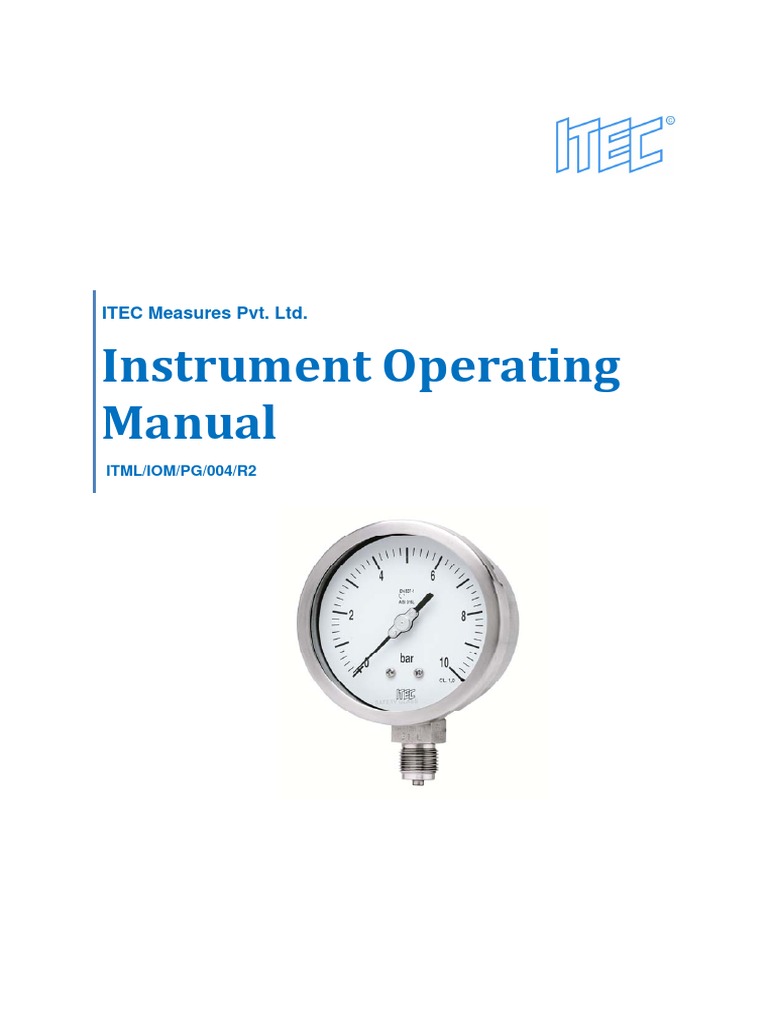 Instrument Operating Manual: ITEC Measures Pvt. LTD | PDF | Pressure ...