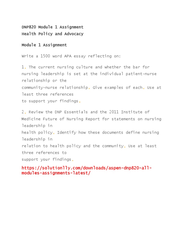 DNP820 Module 1 Assignment | PDF