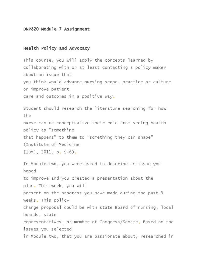 DNP820 Module 7 Assignment | PDF