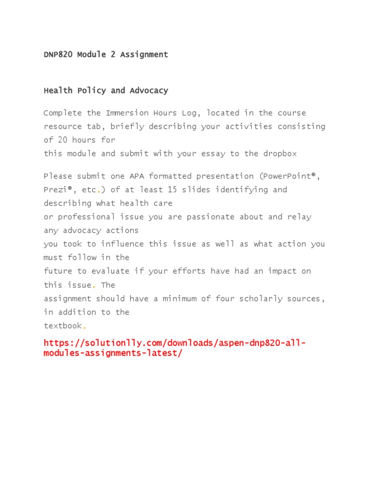 DNP820 Module 2 Assignment | PDF