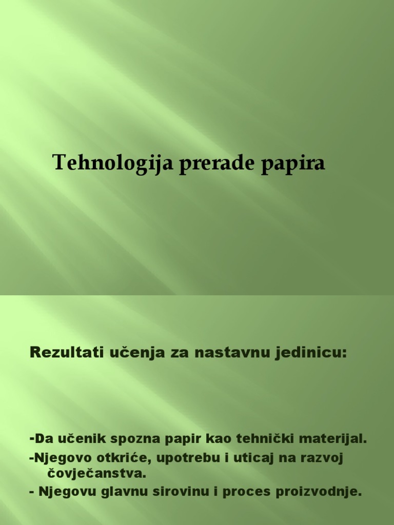Proizvodnja Papira 6 | PDF