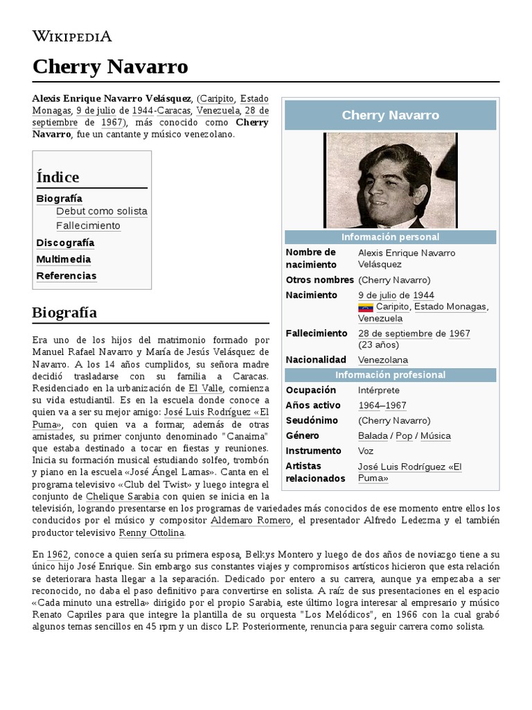 Cherry Navarro | PDF | Entretenimiento (general) | Industria de la música