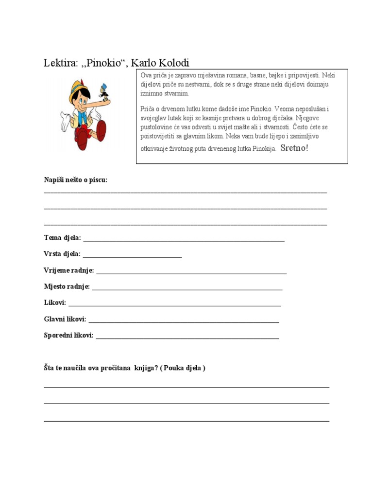 Lektira Pinokio | PDF