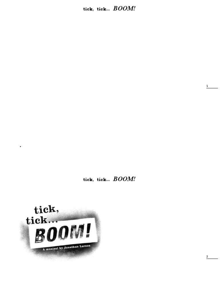 Tick, Tick... BOOM! - Ger | PDF