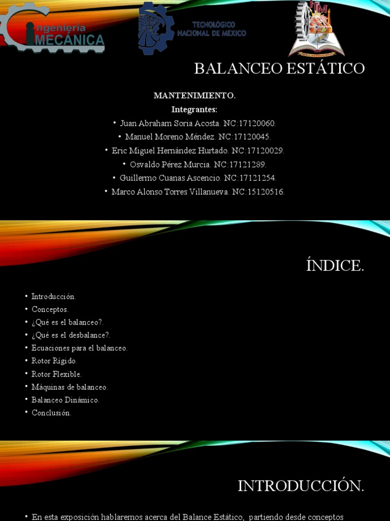 Balanceo Estático | PDF | Rotación | Fuerza
