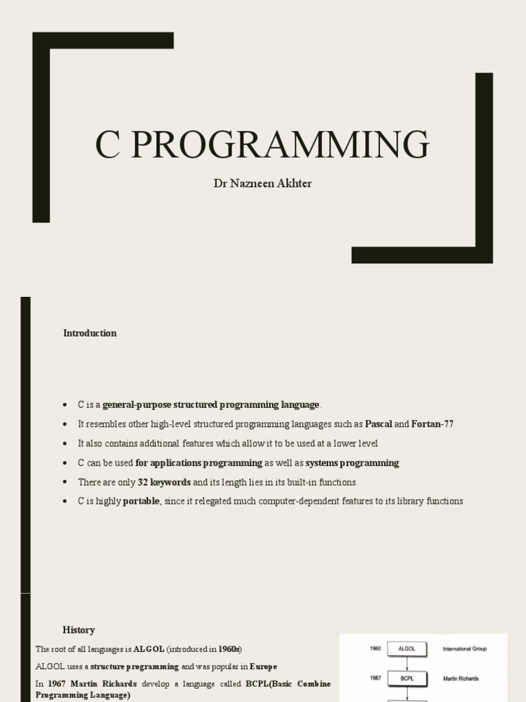 C Programming: DR Nazneen Akhter | PDF | C (Programming Language ...