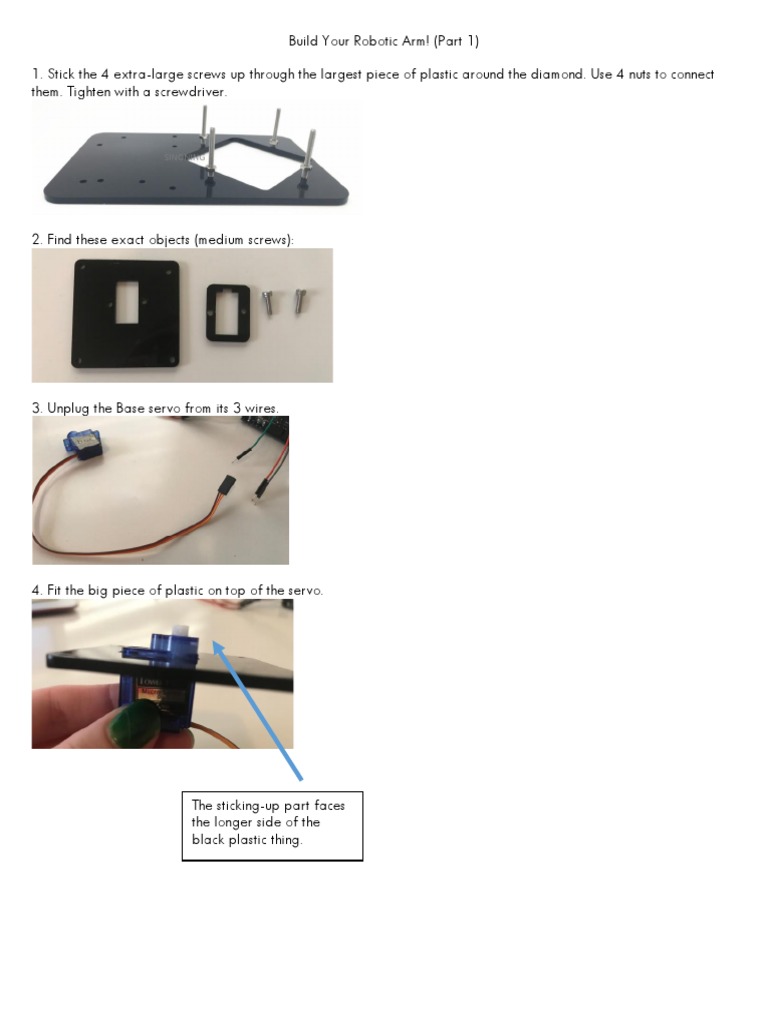 Build Your Robotic Arm: Part 1 Guide | PDF | Machines | Equipment