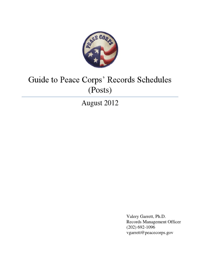 Guide To Peace Corps Records Schedules | PDF | National Archives And ...
