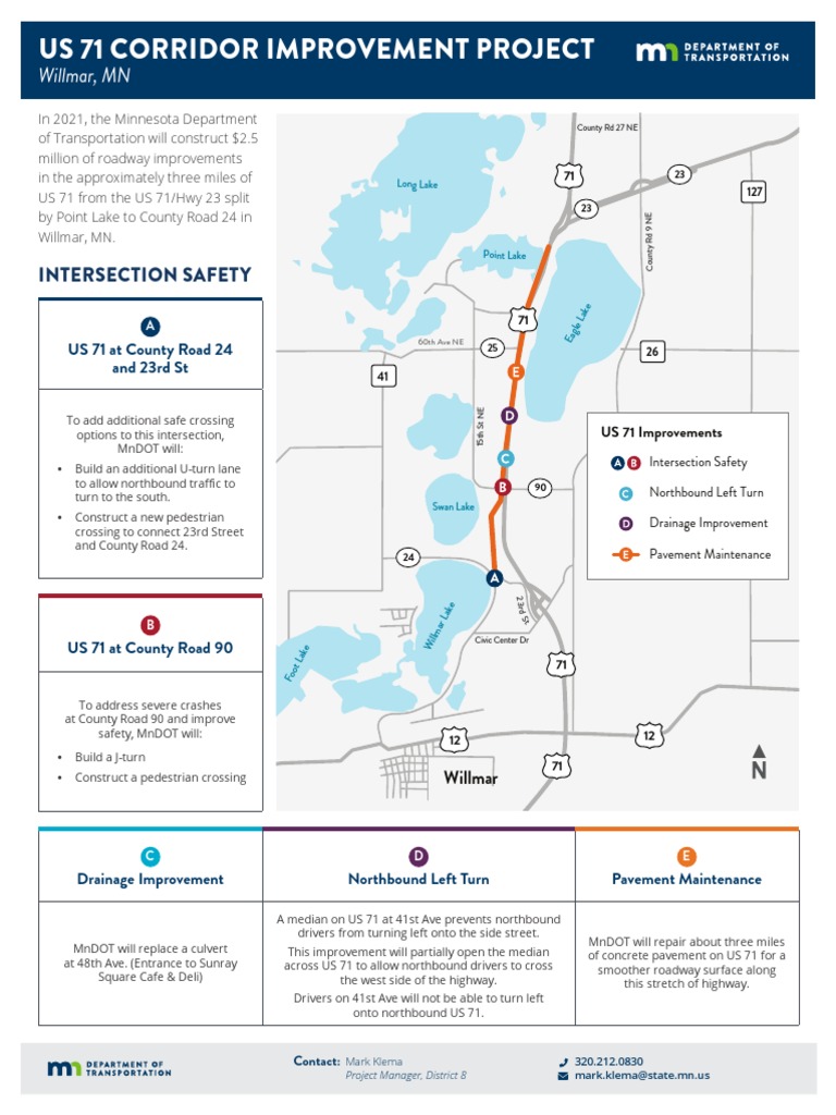 US 71 Corridor Improvement Project, Willmar MN | PDF | Intersection ...