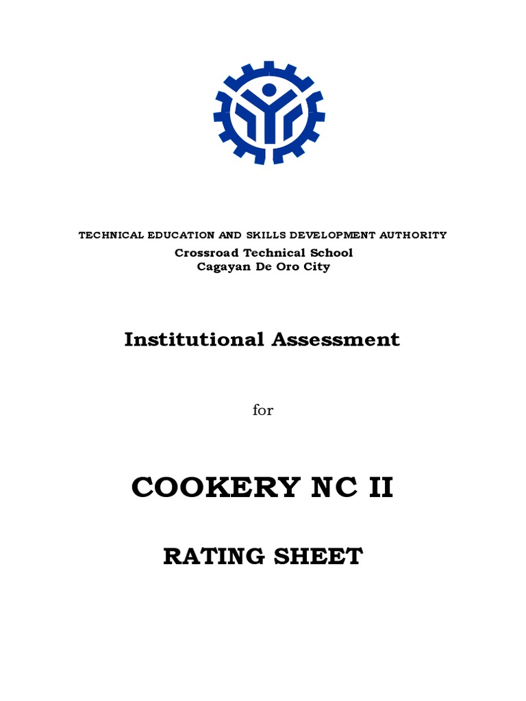 Cookery NC Ii: Rating Sheet | PDF | Cooking | Hors D'oeuvre
