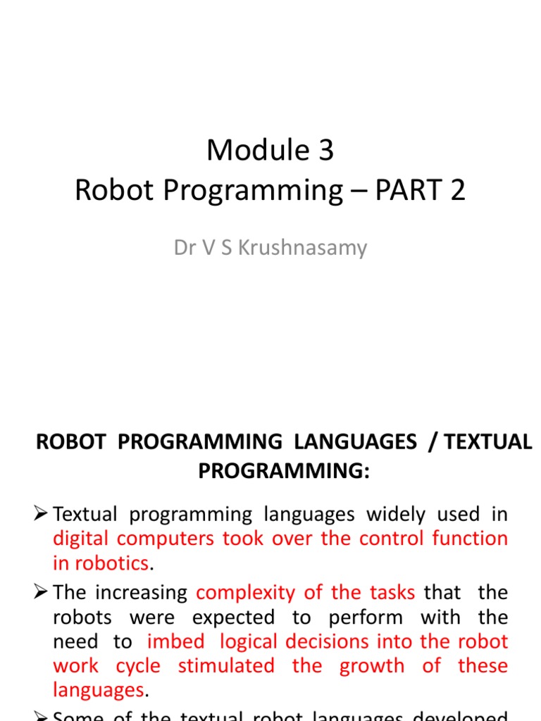 Robot Programming - PART2 | PDF | Computer Program | Programming