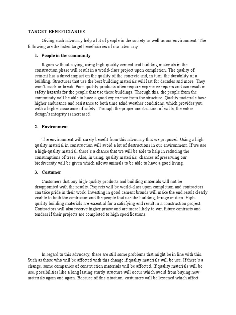 TARGET BENEFICIARIES - Lykhamibinwag | Download Free PDF | Biodiversity ...