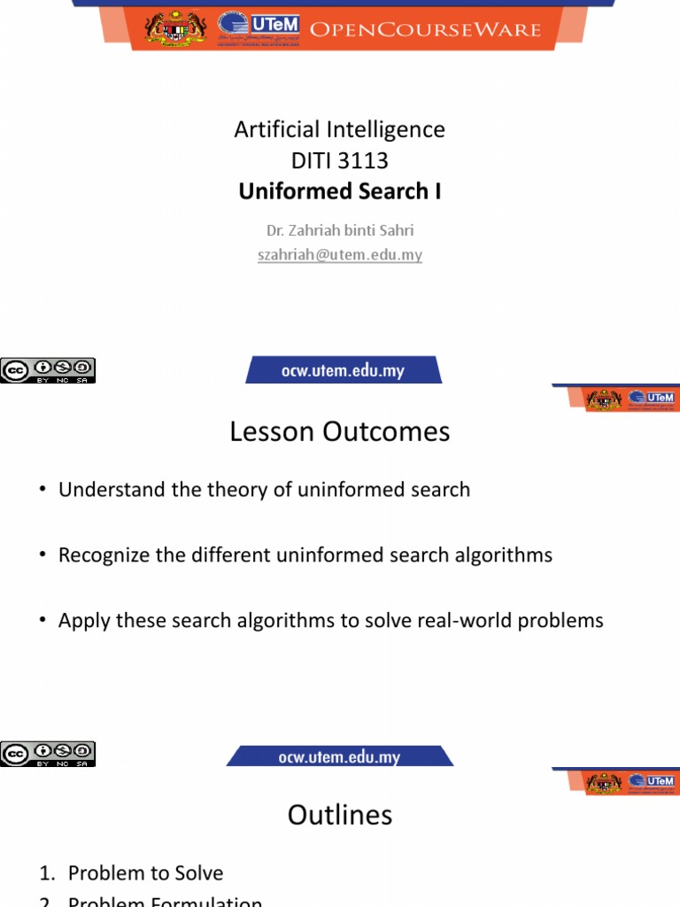 Artificial Intelligence DITI 3113: Uniformed Search I | PDF | Combinatorics | Applied Mathematics