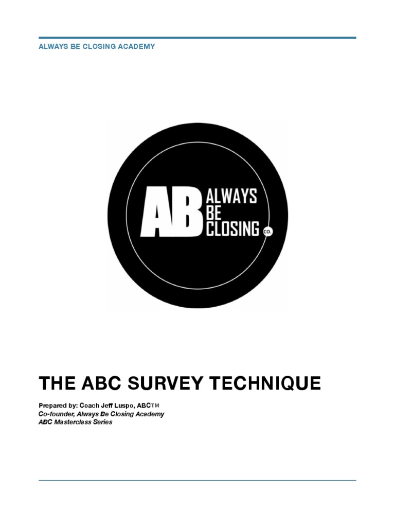The ABC Survey Technique PDF | PDF | Financial Adviser | Business