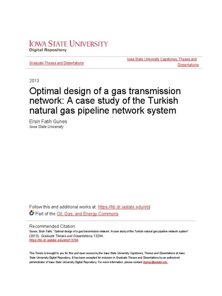 Optimal Design of A Gas Transmission Network - A Case Study of The ...