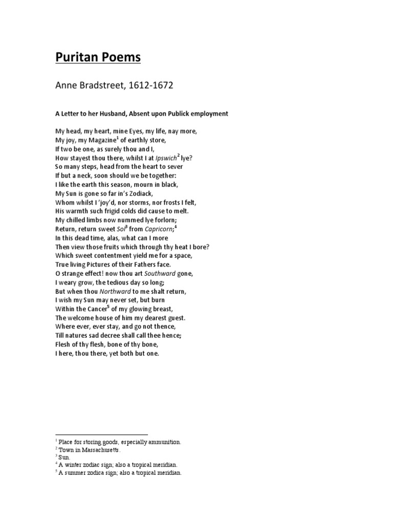 Puritan Poems | PDF | Religious Behaviour And Experience | Religious ...