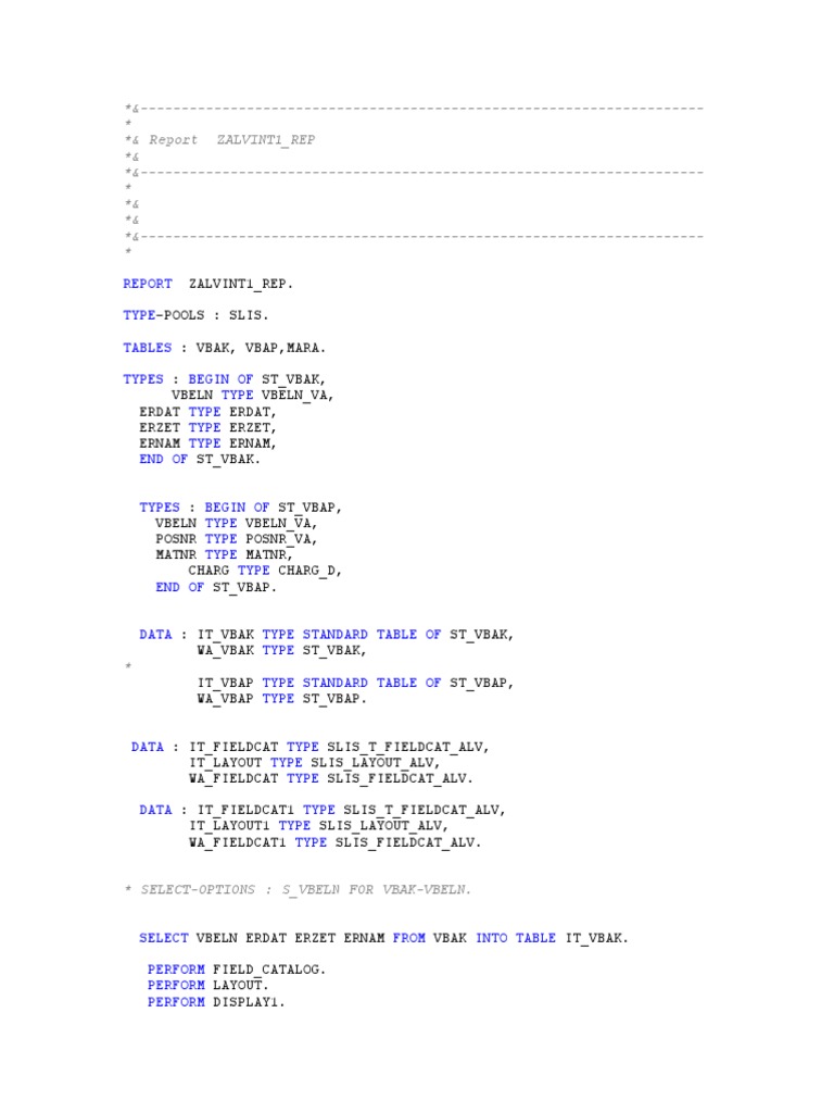 Type Tables Types Begin OF Type Type Type Type END OF | PDF