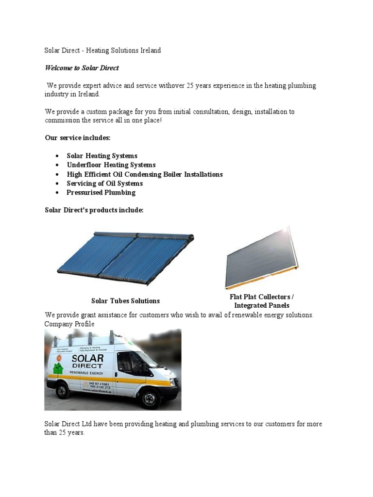 Direct Heating Solutions Overview | PDF | Solar Energy | Building ...