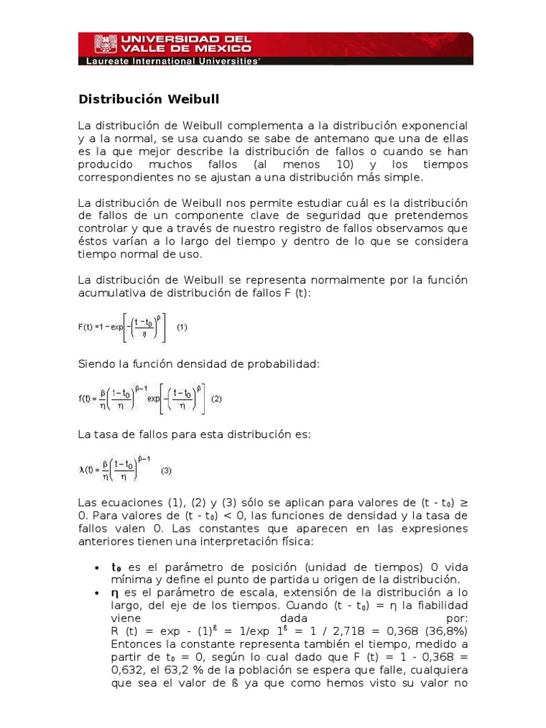Distribución Weibull | PDF | Ingeniería de confiabilidad | Física