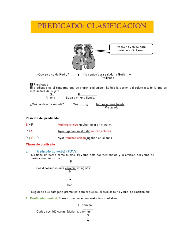 El Predicado | PDF | Predicado (Gramática) | Adverbio