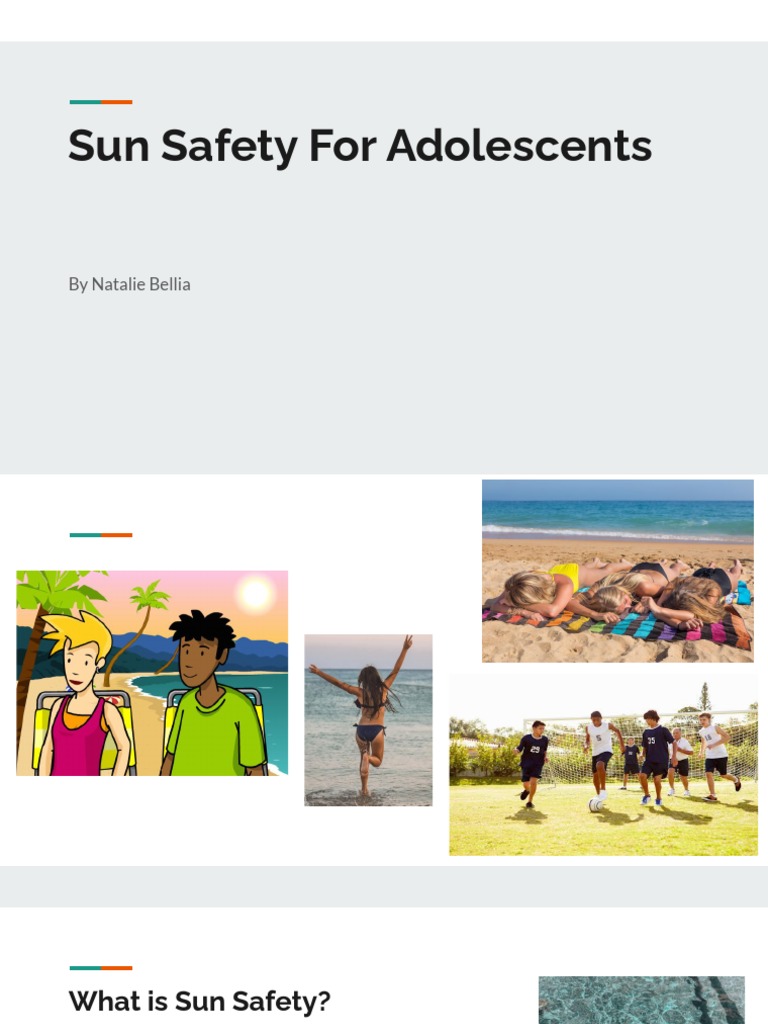 Sun Safety For Adolescents: by Natalie Bellia | PDF | Skin Cancer ...