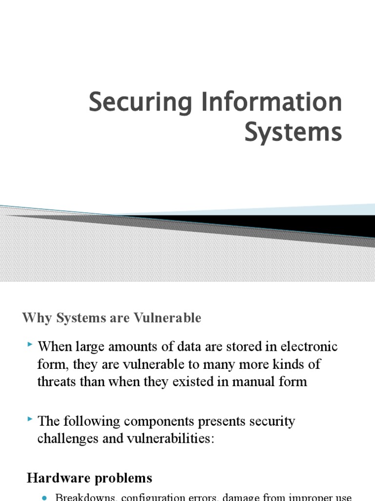 Securing Information Systems | Download Free PDF | Encryption | Malware