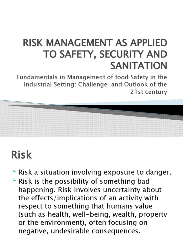 Lesson 2 Risk Management As Applied To Safety, Security | PDF | Risk ...