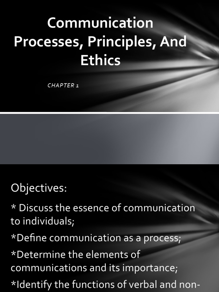 Communication Processes, Principles, and Ethics | PDF | Nonverbal ...