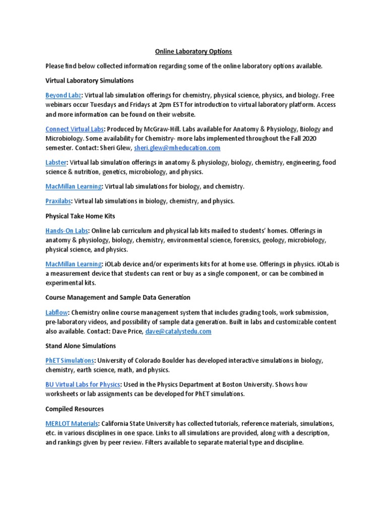 Beyond Labz: Online Laboratory Options | PDF | Laboratories | Simulation