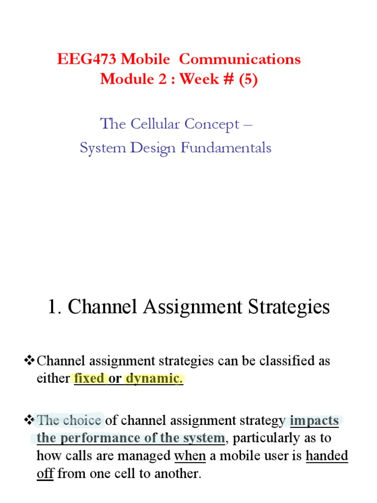 Channel Assignment Strategies and Handoff Techniques in Cellular ...