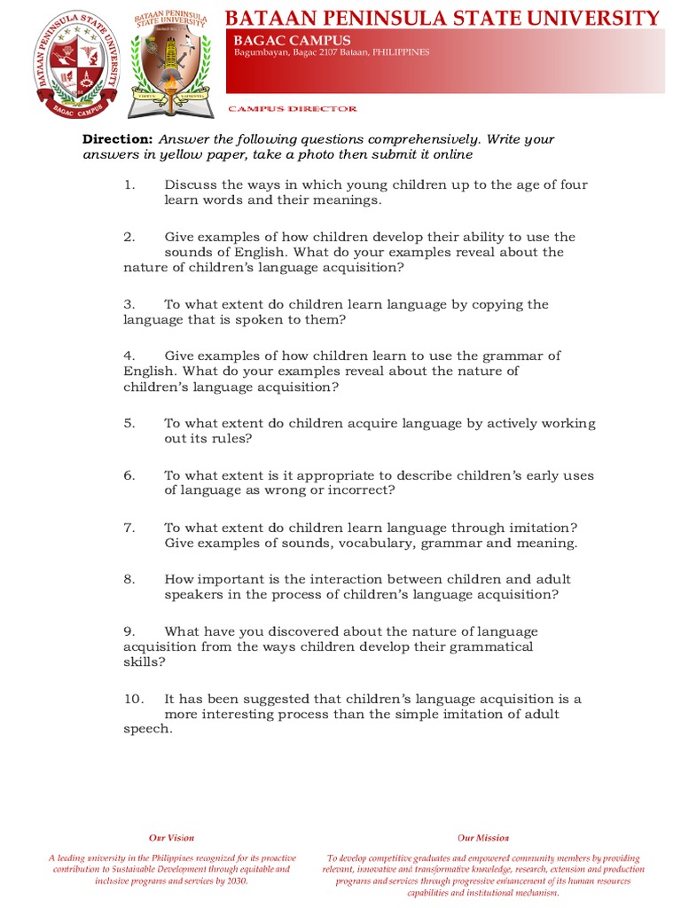 Direction: Answer The Following Questions Comprehensively. Write Your | PDF