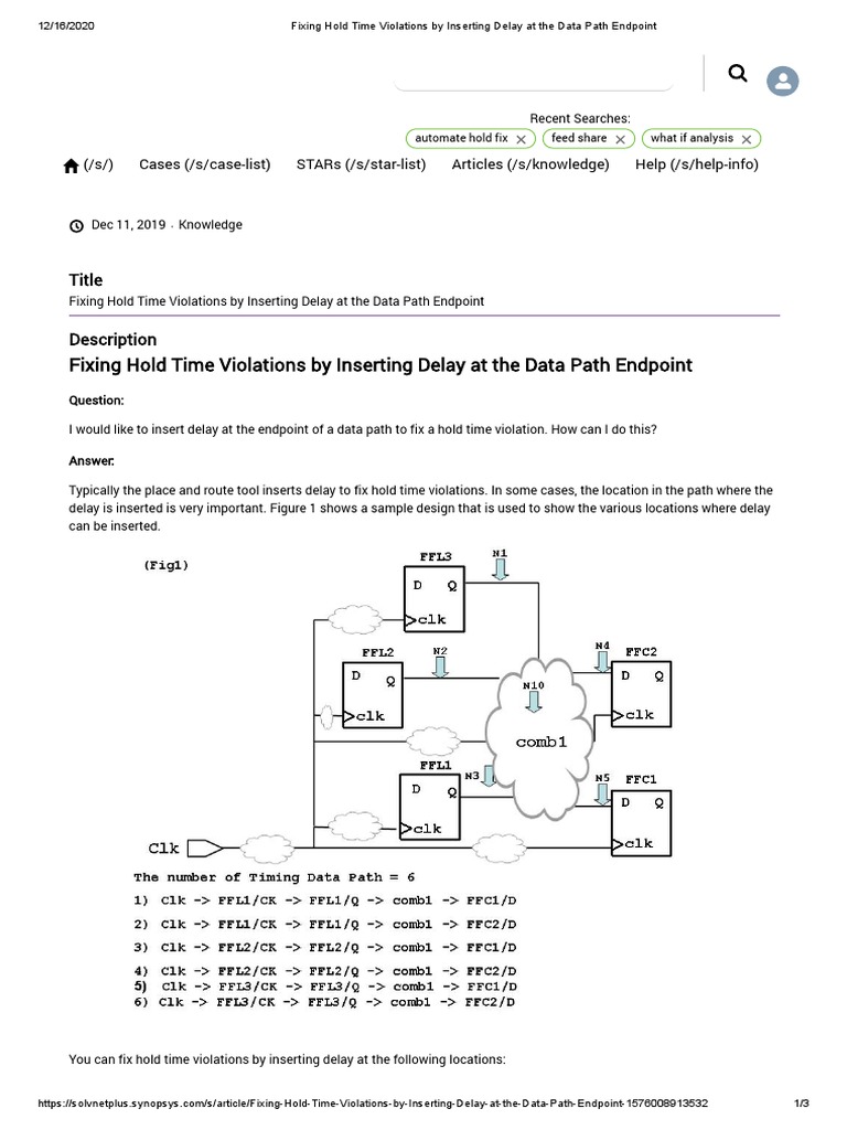 Fix Hold Time Violations with Delay | PDF | Computer Data | Digital ...