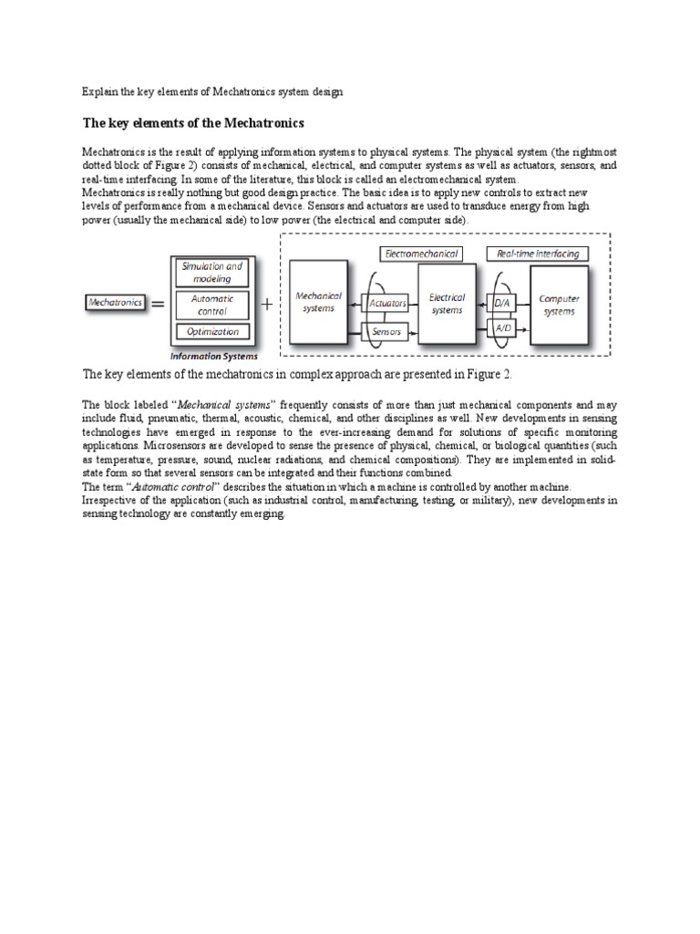 2 Key Elements of Mechatronics | PDF