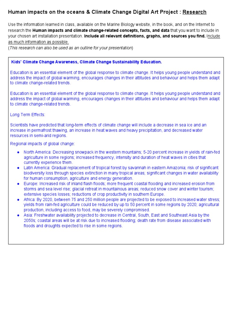 Daniel Bazikian - Online - Human Impacts On The Oceans Climate Change ...