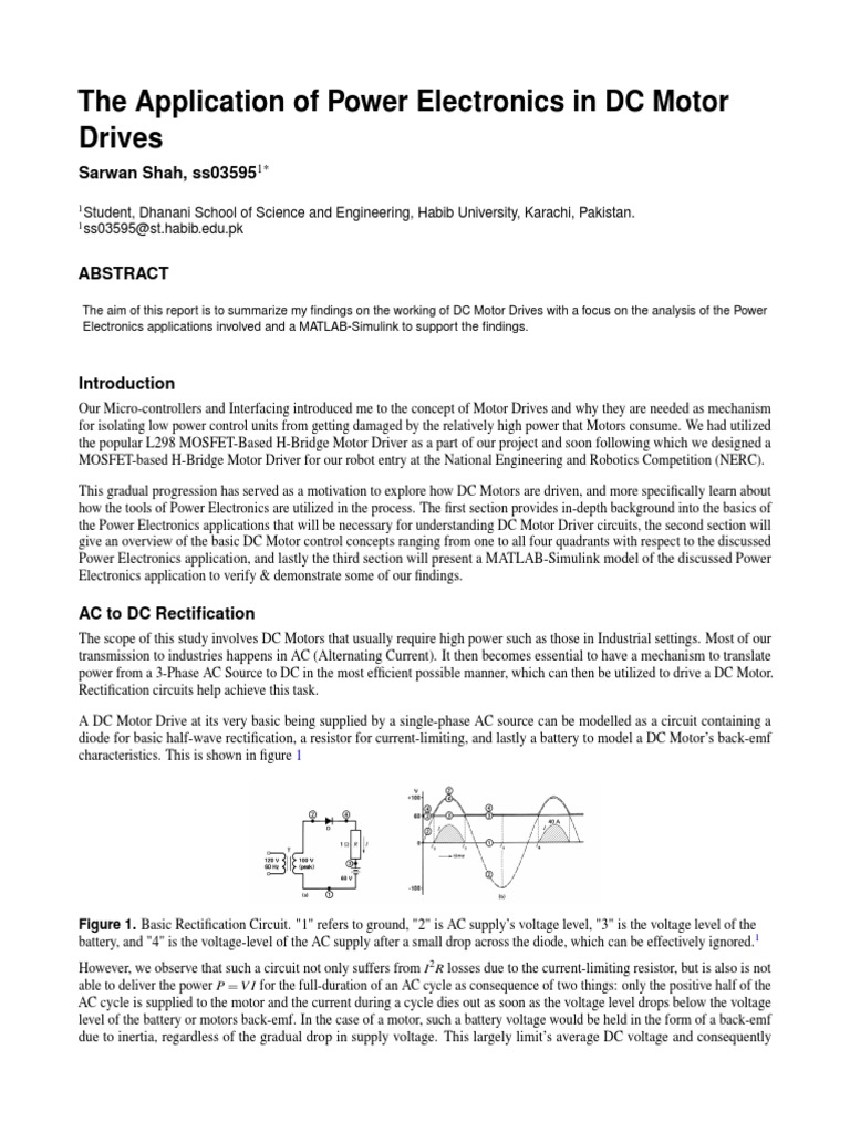 Power Electronics Application in DC Motor Drives - Case Study - ss03595 ...
