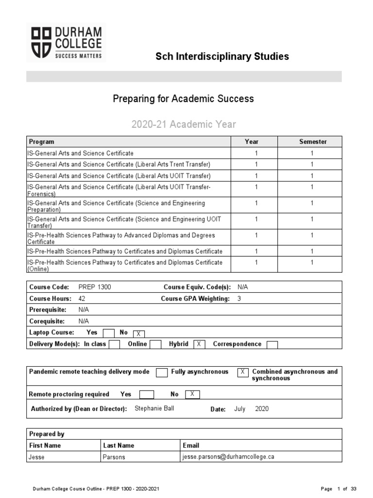 Academic Success Outline | PDF | Educational Technology | Educational ...