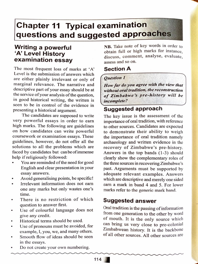 A Level African History Typical Exam Questions and Suggested Approaches ...