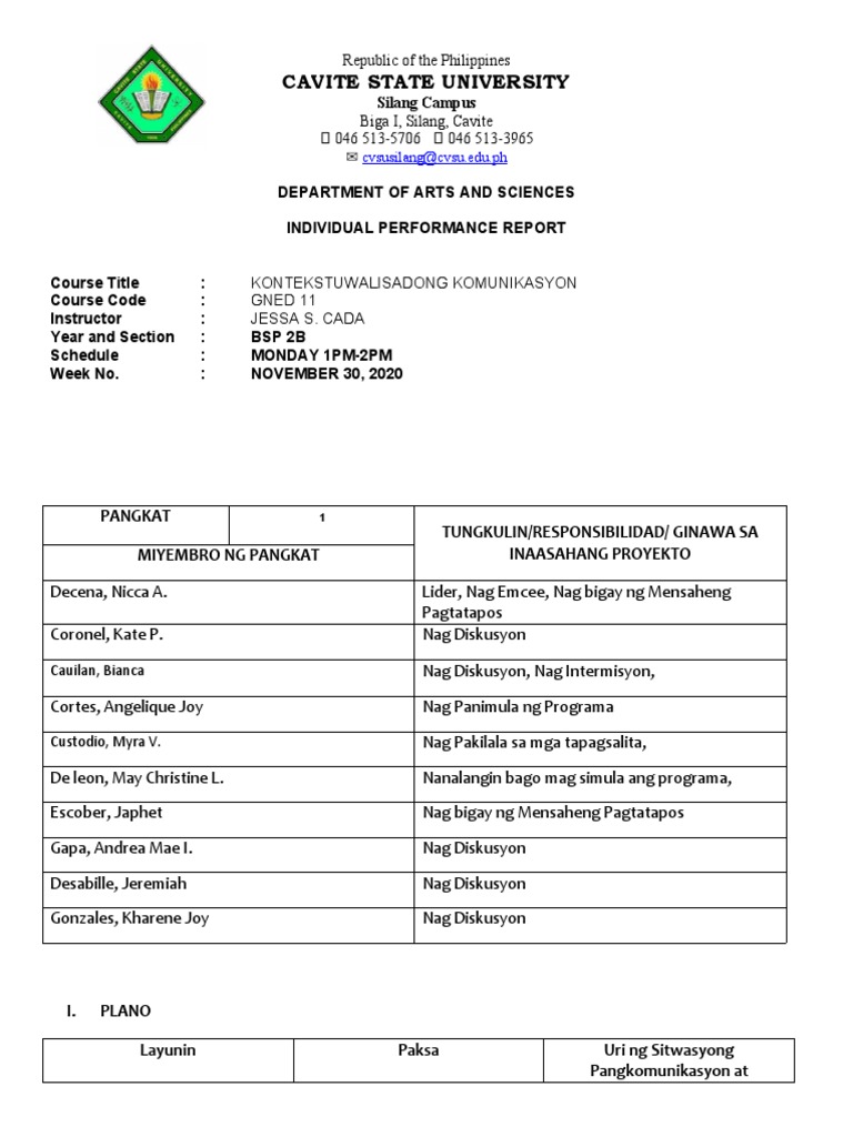Pangkat 1-Naratibong Ulat 2b | PDF