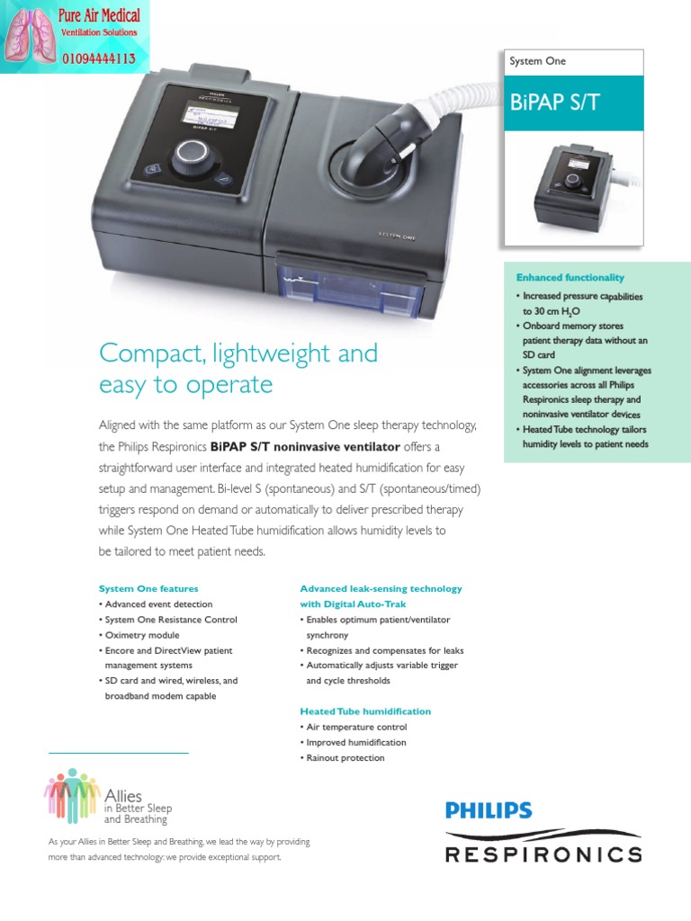Compact, Lightweight and Easy To Operate: Bipap S/T | PDF ...