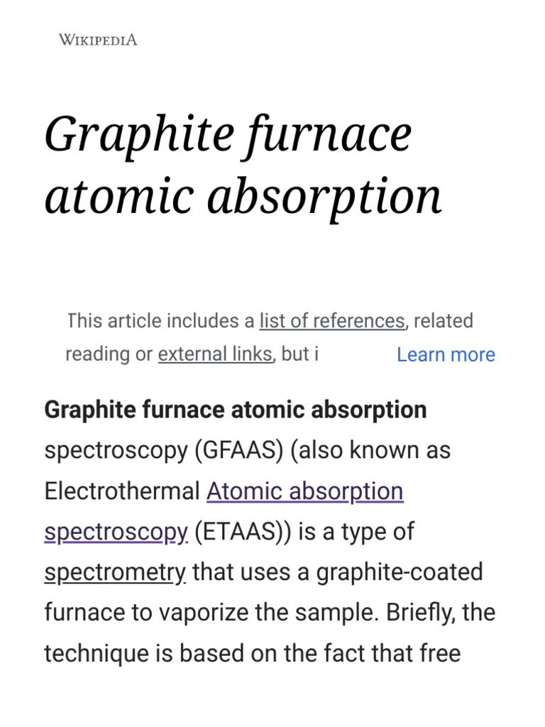 Graphite Furnace Atomic Absorption | PDF | Scientific Observation ...