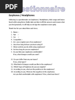 Noise Questionnaire | PDF | Audiology | Hearing