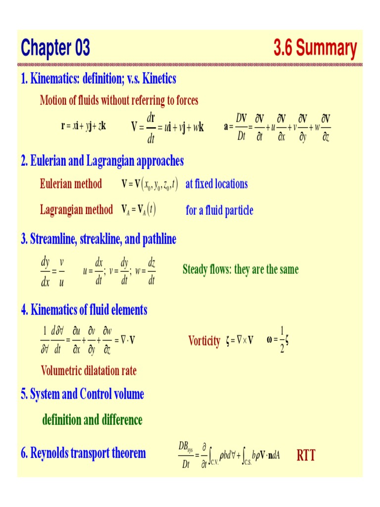 Reynolds Transport Theorem | PDF