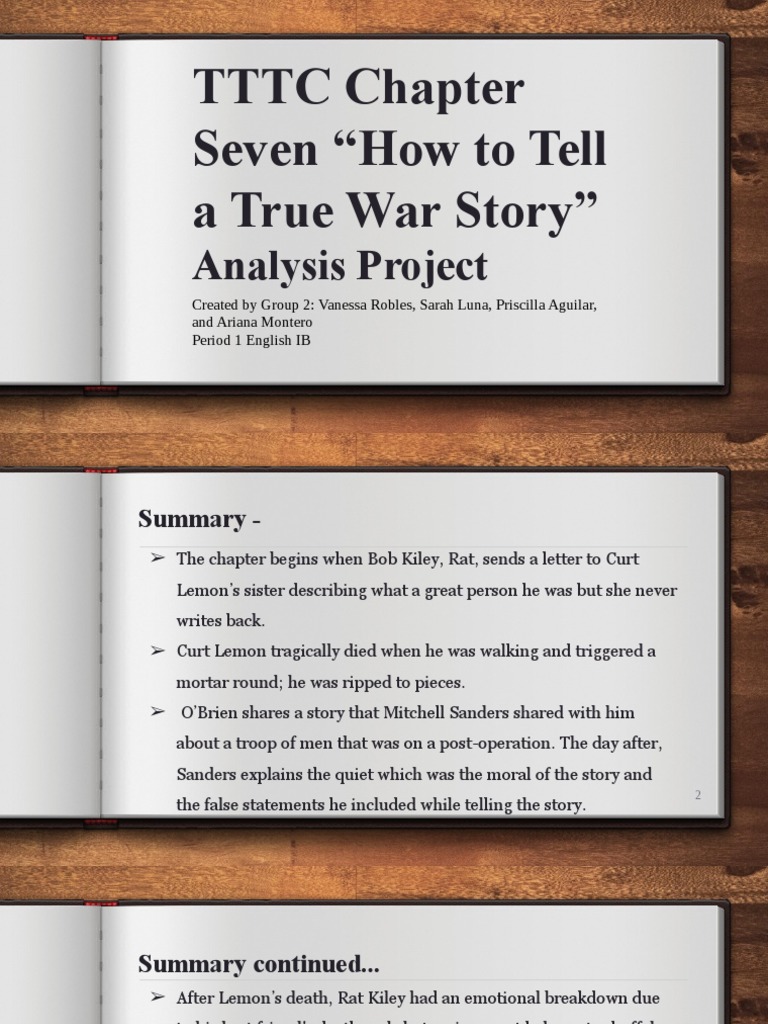 TTTC Chapter Seven "How To Tell A True War Story": Analysis Project | PDF