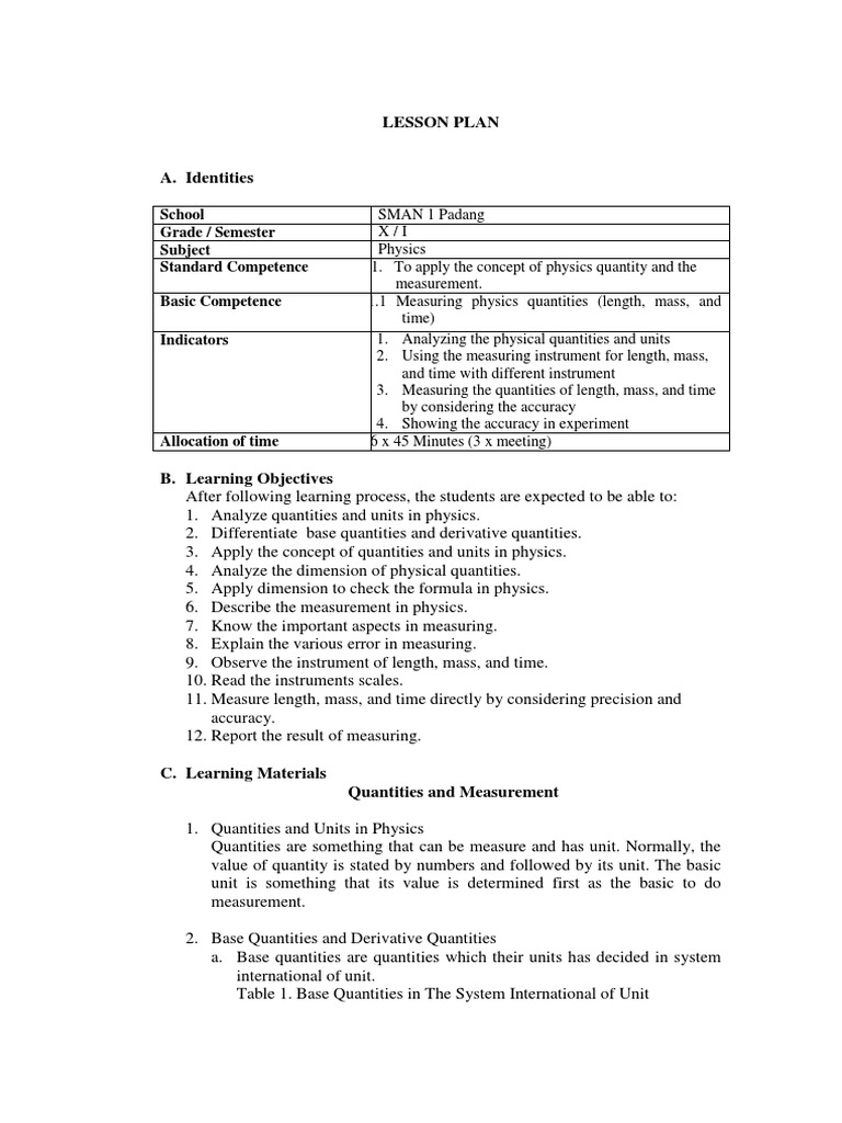 Lesson Plan: School Grade / Semester Subject Standard Competence Basic ...