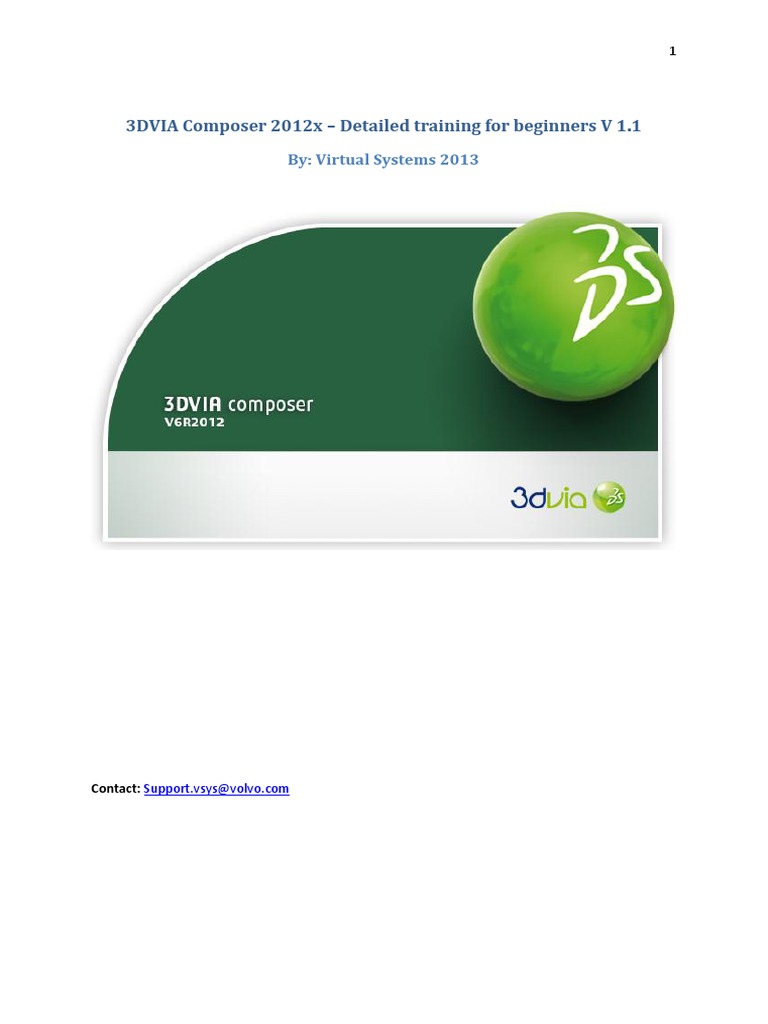 3DVIA Composer 2012x - Detailed Training For Beginners V 1.1 | PDF | Computer File | System Software