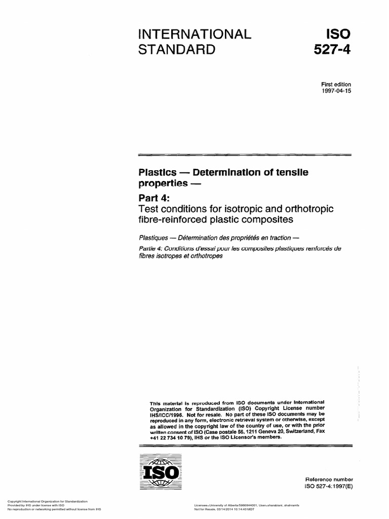 ISO 527-4: Tensile Testing Standards | PDF