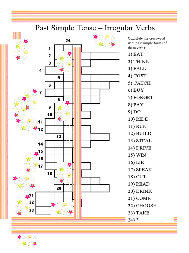 Past Simple Wordcross | PDF