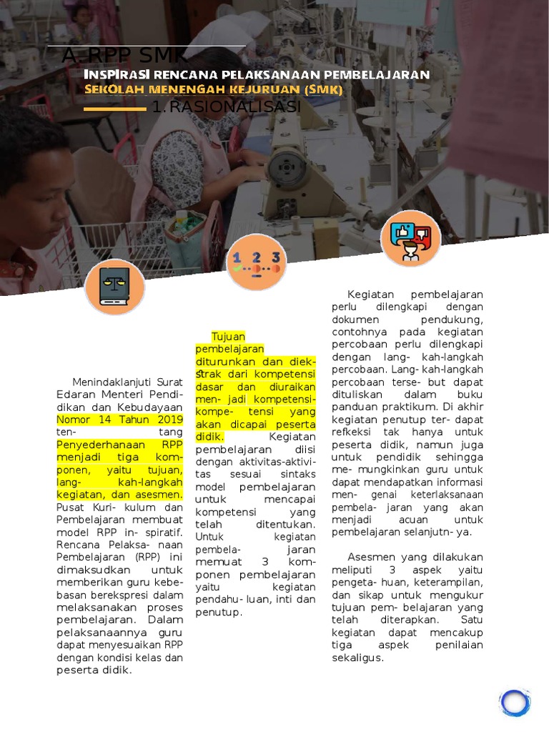 Contoh RPP SMK Satu Lembar | PDF