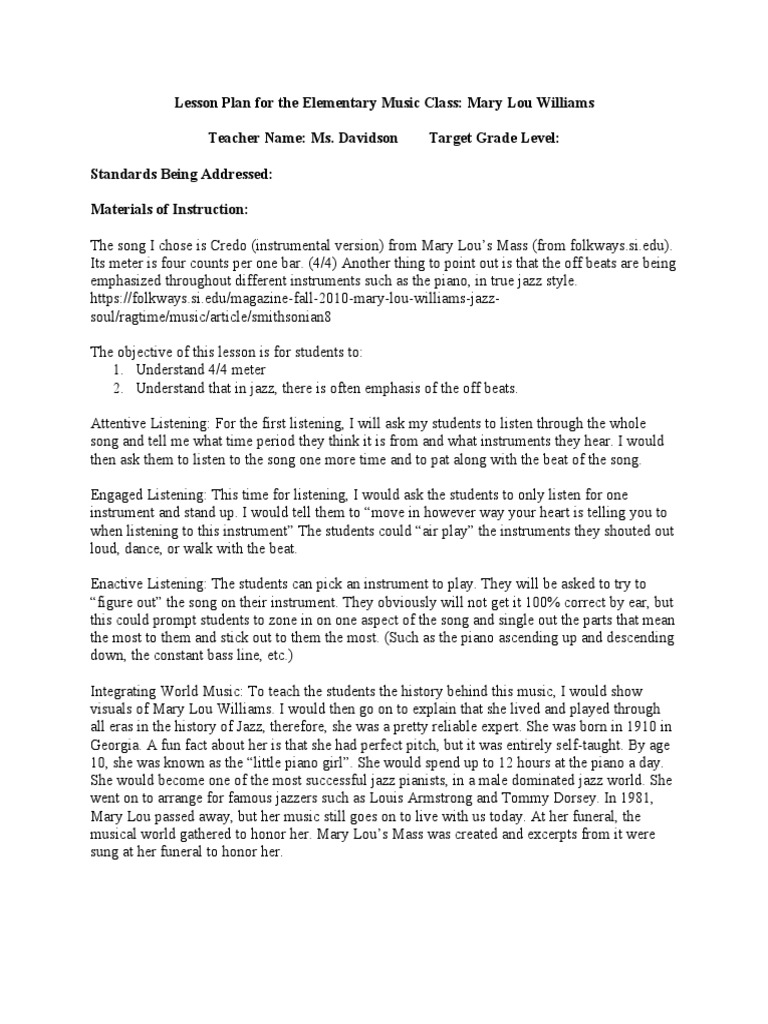 Exploring Mary Lou Williams' Legacy | PDF | Jazz | Piano