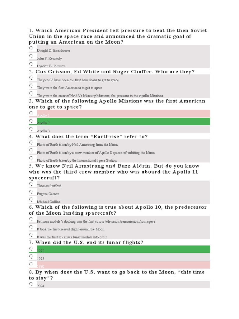 Quiz Papers | PDF | Apollo Program | Apollo 11